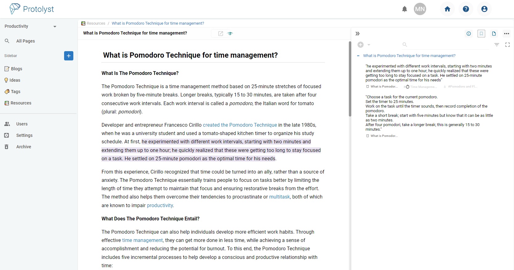 Protolyst - Keep Knowledge for your Projects in one Place