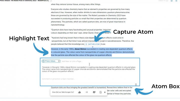 Simple Work Flow: Capturing and Using Atoms - Protolyst