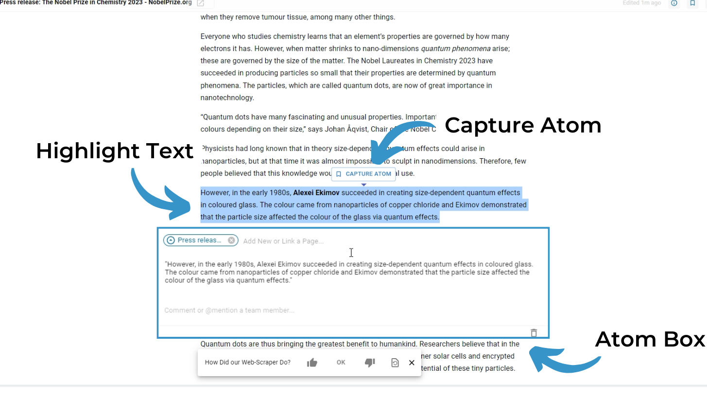 Simple Work Flow: Capturing and Using Atoms - Protolyst