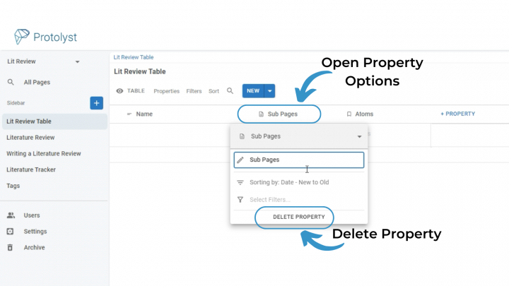 Create a Table - Protolyst