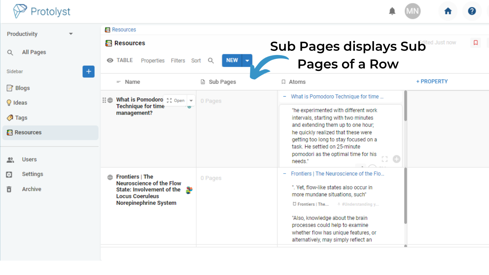 Organising Pages in your Workspace - Protolyst